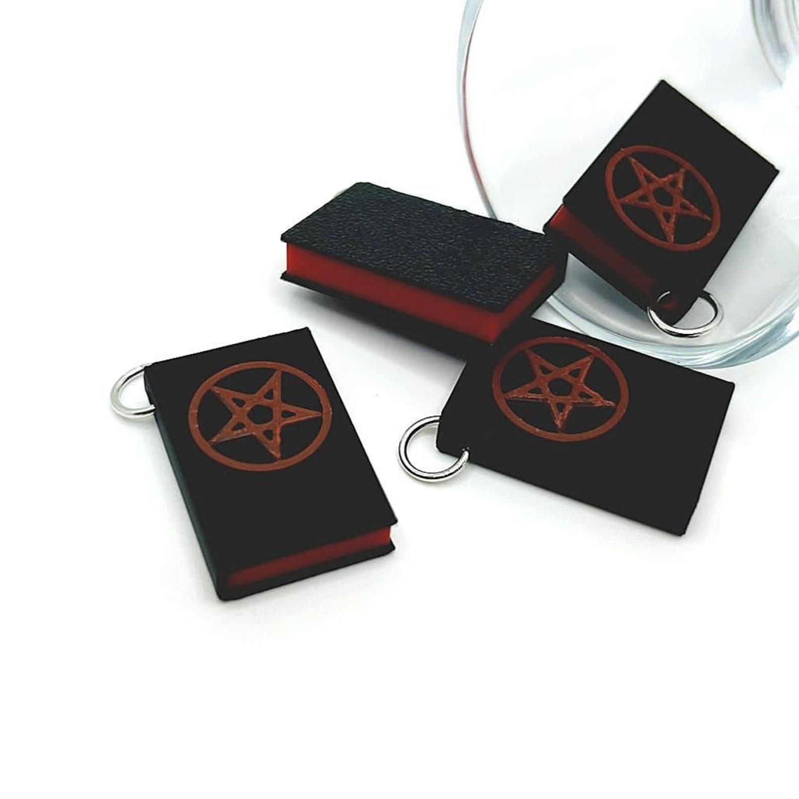 1, 4, or 20 BULK 3D Halloween Satanic Book Charms, Devil Pendant ...