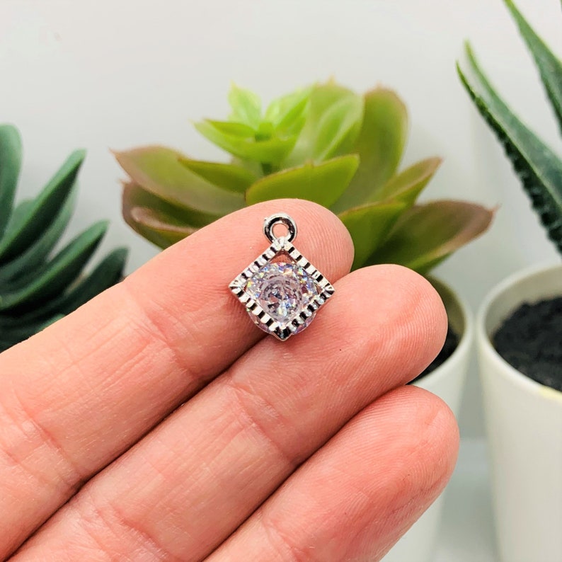 4 20 or 50 BULK Cubic Zirconia Rhombus Caged Rhinestone - Etsy