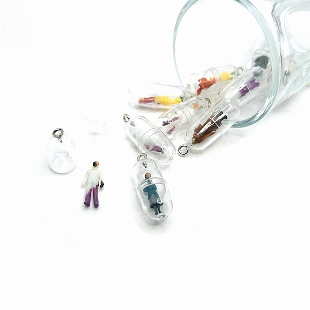 1, 4, 20 or 50 BULK Mixed Kawaii People Pill Charms, Wish Capsule With ...