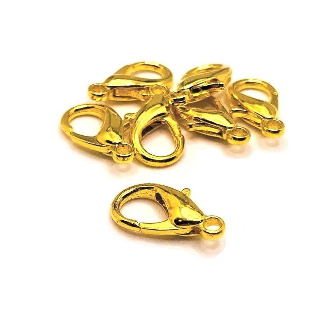 500 BULK Large 8 X 16 Mm Bright Gold Lobster Clasps, Plated Claw Clasps ...