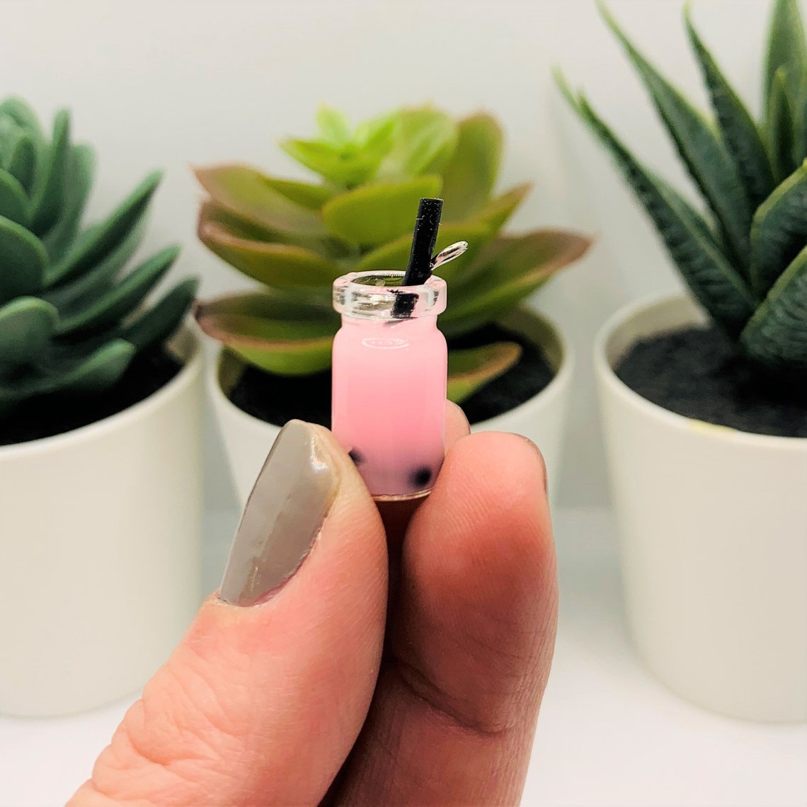 4 or 12 Pink Boba Tea Charms Milk Tea Charm 3D Charm Bubble - Etsy