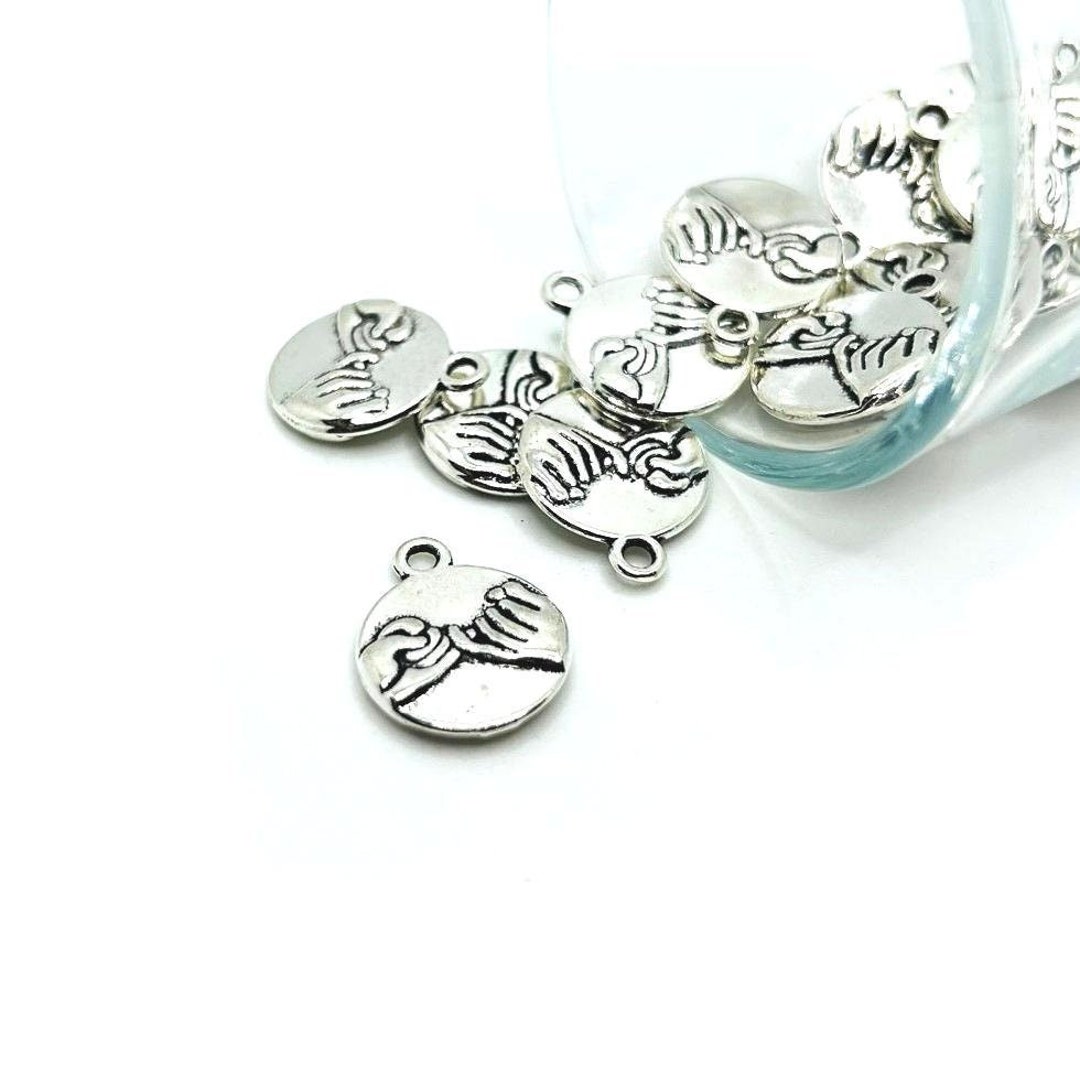 4, 20 o 50 BULK Pinkie Promise Charms, Silver Charm, Mejores Amigos ...