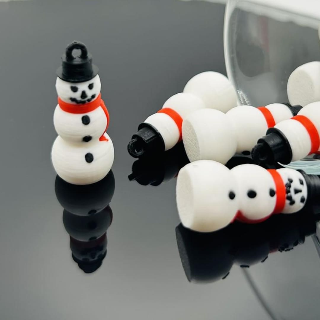 1, 4, or 20 BULK 3D Snowmen Charms, Christmas Charms, Winter Snowman ...