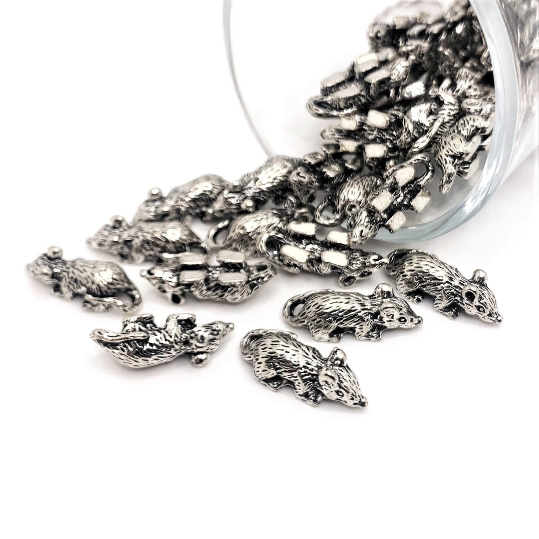 4, 20 or 50 BULK Silver Mouse Charms, 3D Mouse, Cute Mouse Pendant, Rat ...