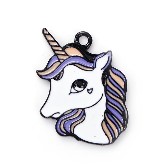 4 12 or 25 BULK Colorful Unicorn Charms Purple Unicorn | Etsy