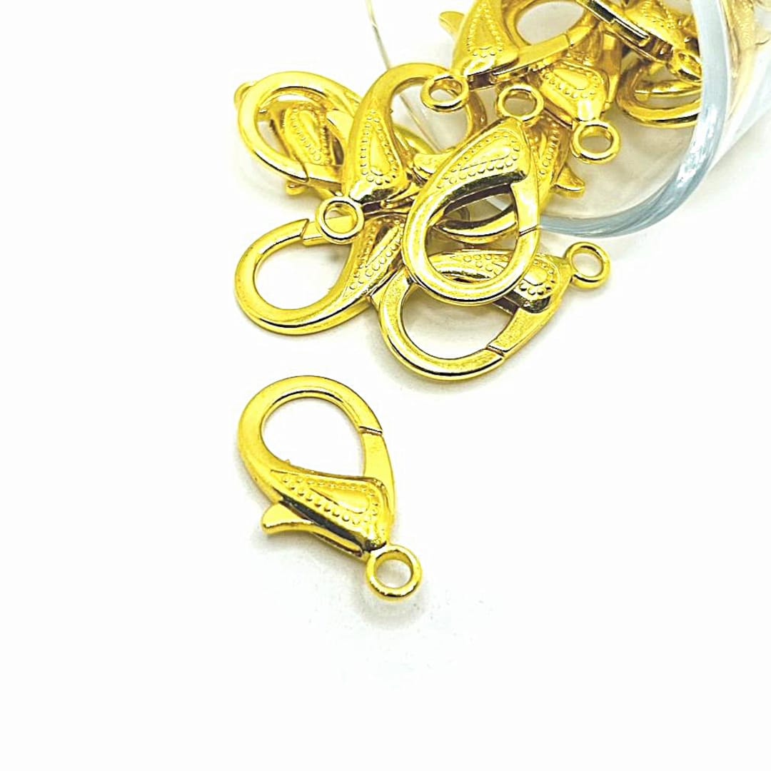4, 20 or 50 BULK Gold Large Ornate Lobster Clasps, Jumbo Claw Clasp ...
