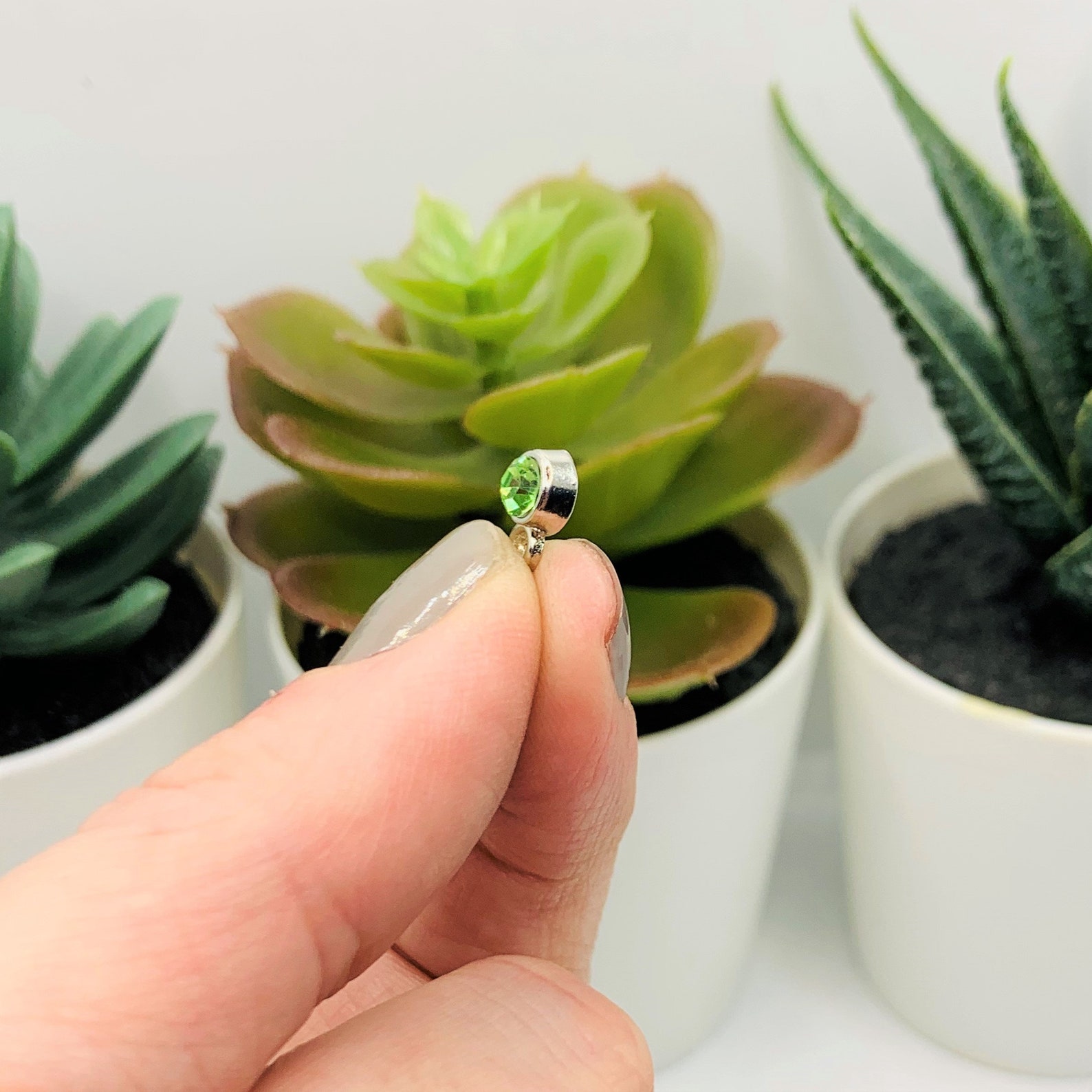 4, 20 or 50 BULK Small Rhinestone Charms, Light Green Rhinestones ...