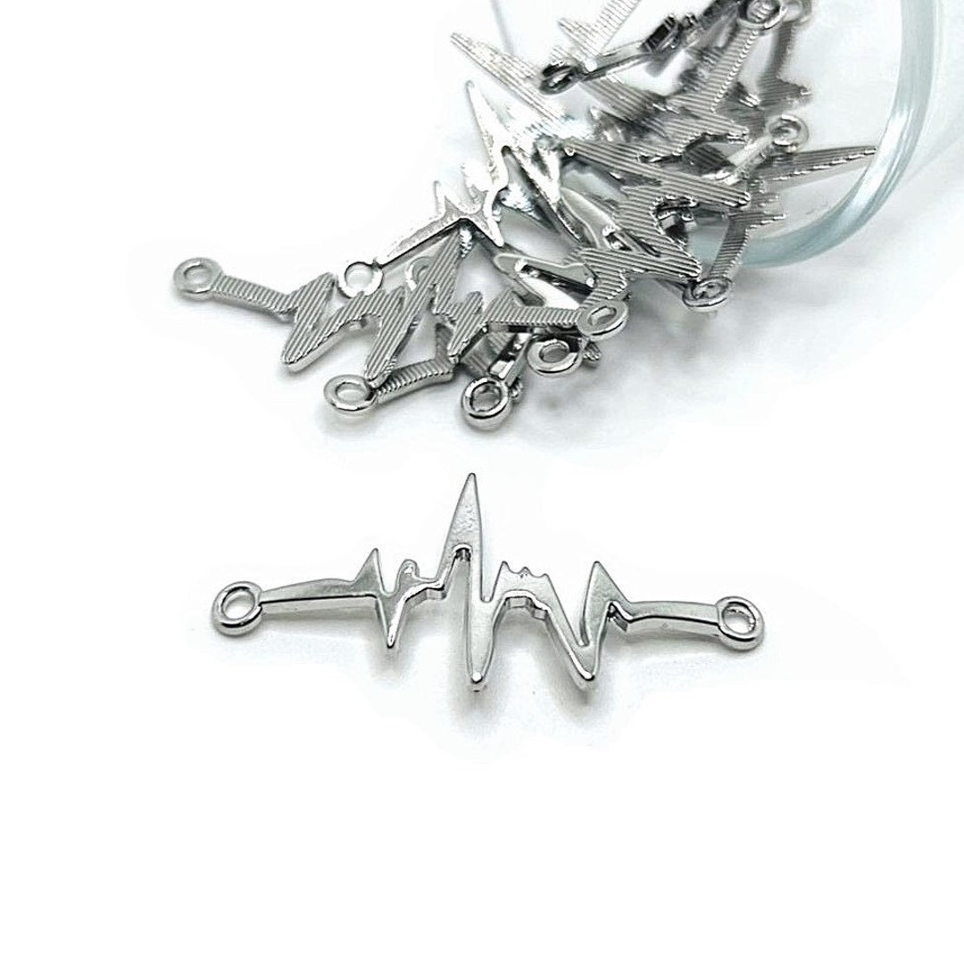 4, 20 or 50 BULK Silver EKG Connectors, Ecg Connector, Heart Beat ...