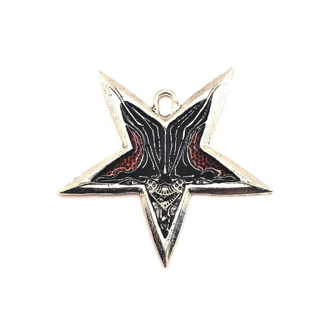 1 4 or 20 BULK Large Enamel Demon Pentagram Pendants Satan - Etsy