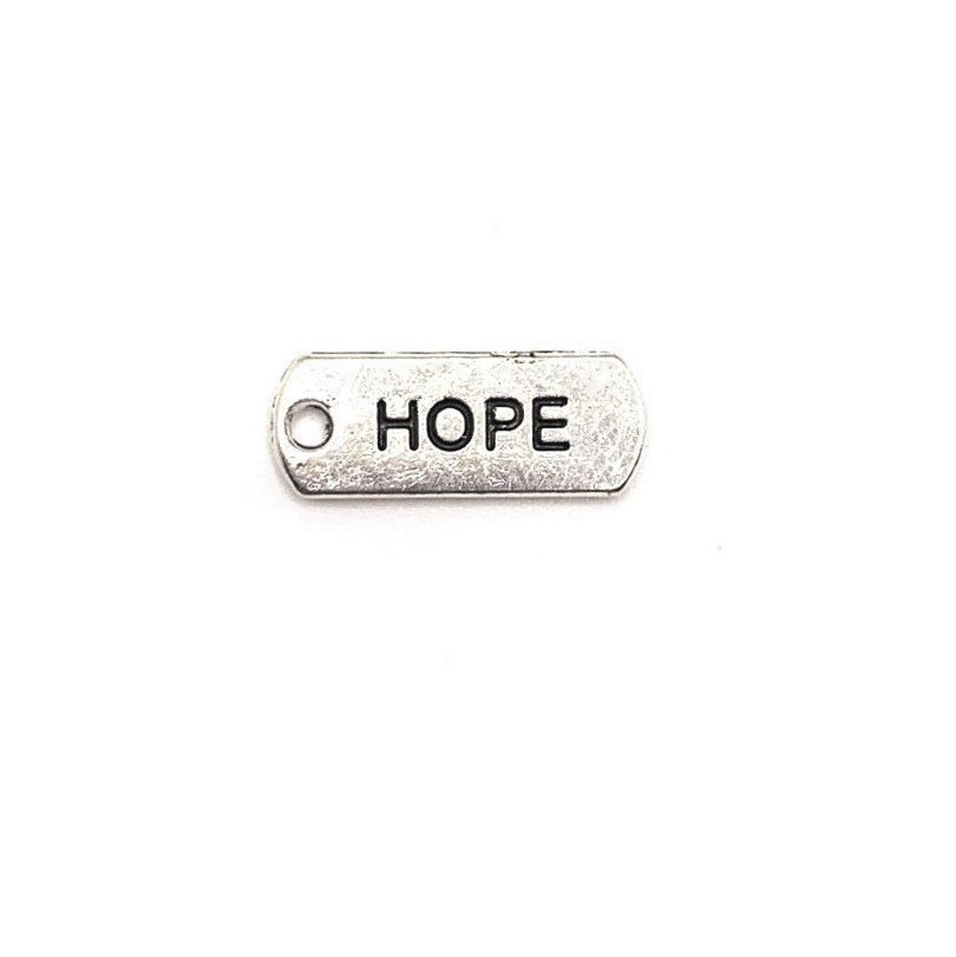 4 20 or 50 BULK Hope Bar Tags Antique Silver Word Charm - Etsy