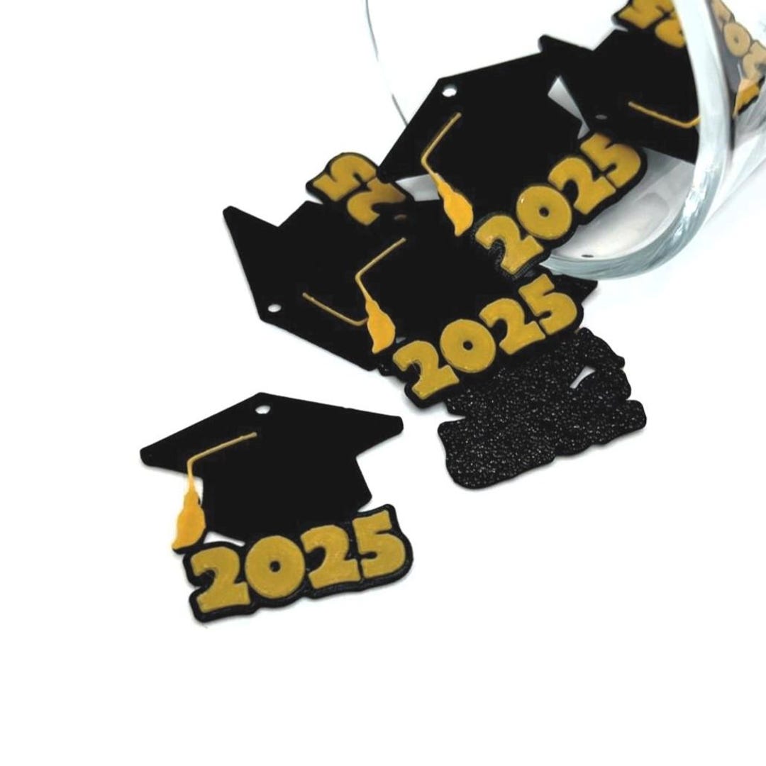 1, 4, or 20 BULK Orange and Black School Colors 2025 Graduation Cap ...