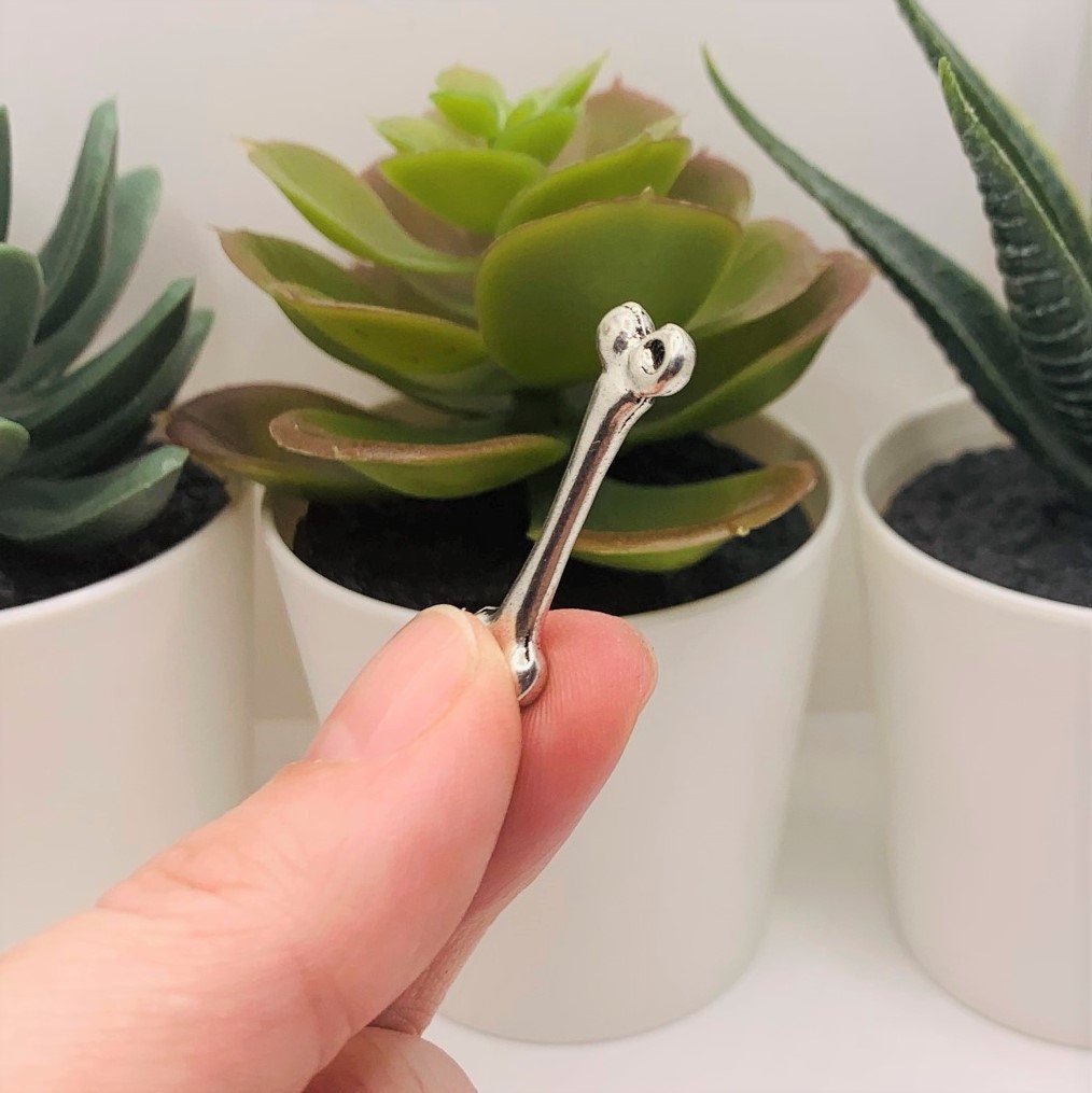 4 20 or 50 BULK Silver Femur Bone Charm Silver Skeleton | Etsy