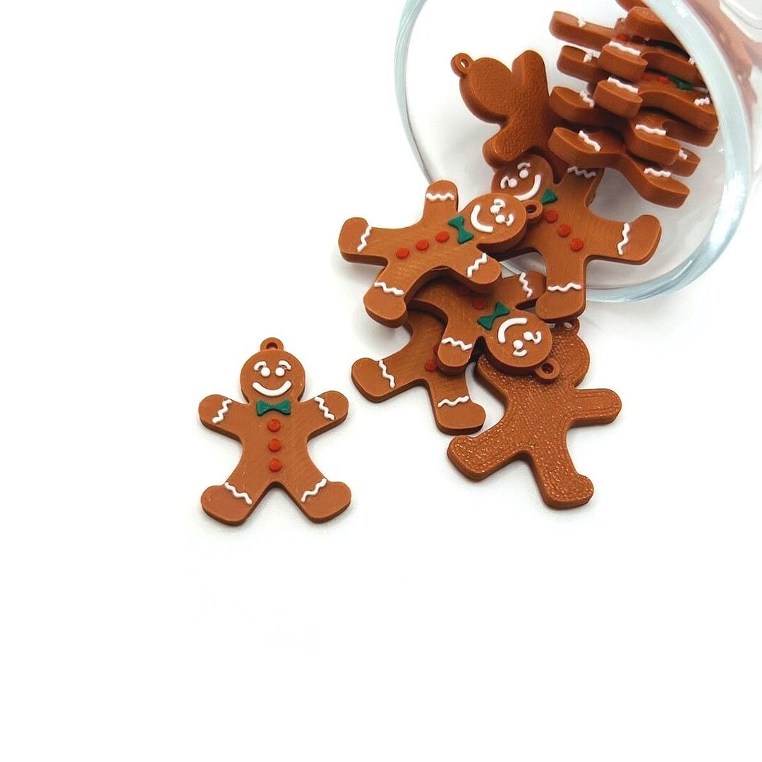 1, 4 or 20 BULK Gingerbread Man Charms, Christmas, Cookie Charms ...