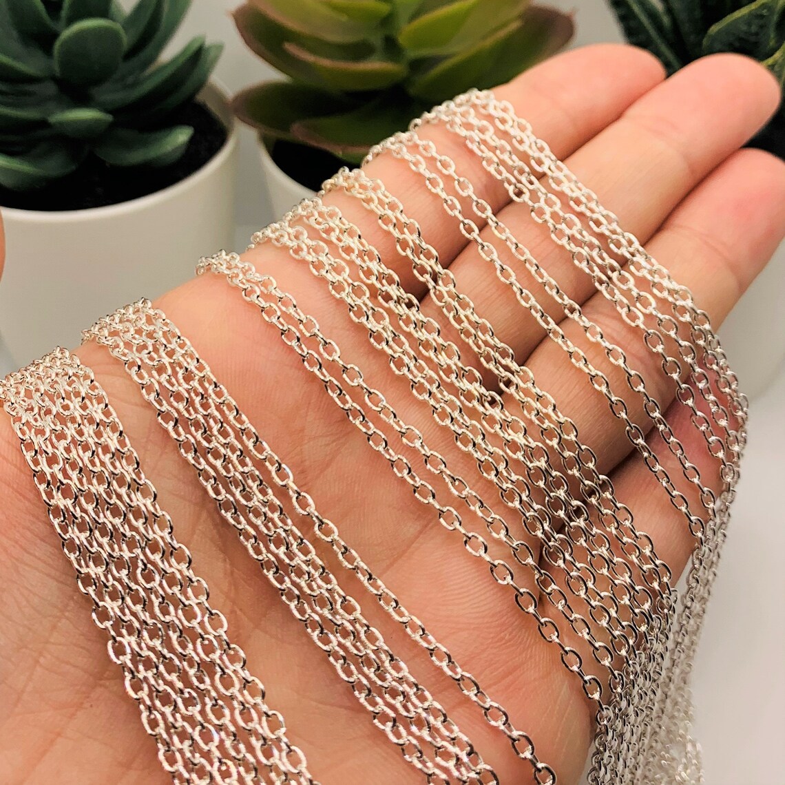 12 or 72 Pack BULK 18 Silver Plated Chains Pre-made - Etsy