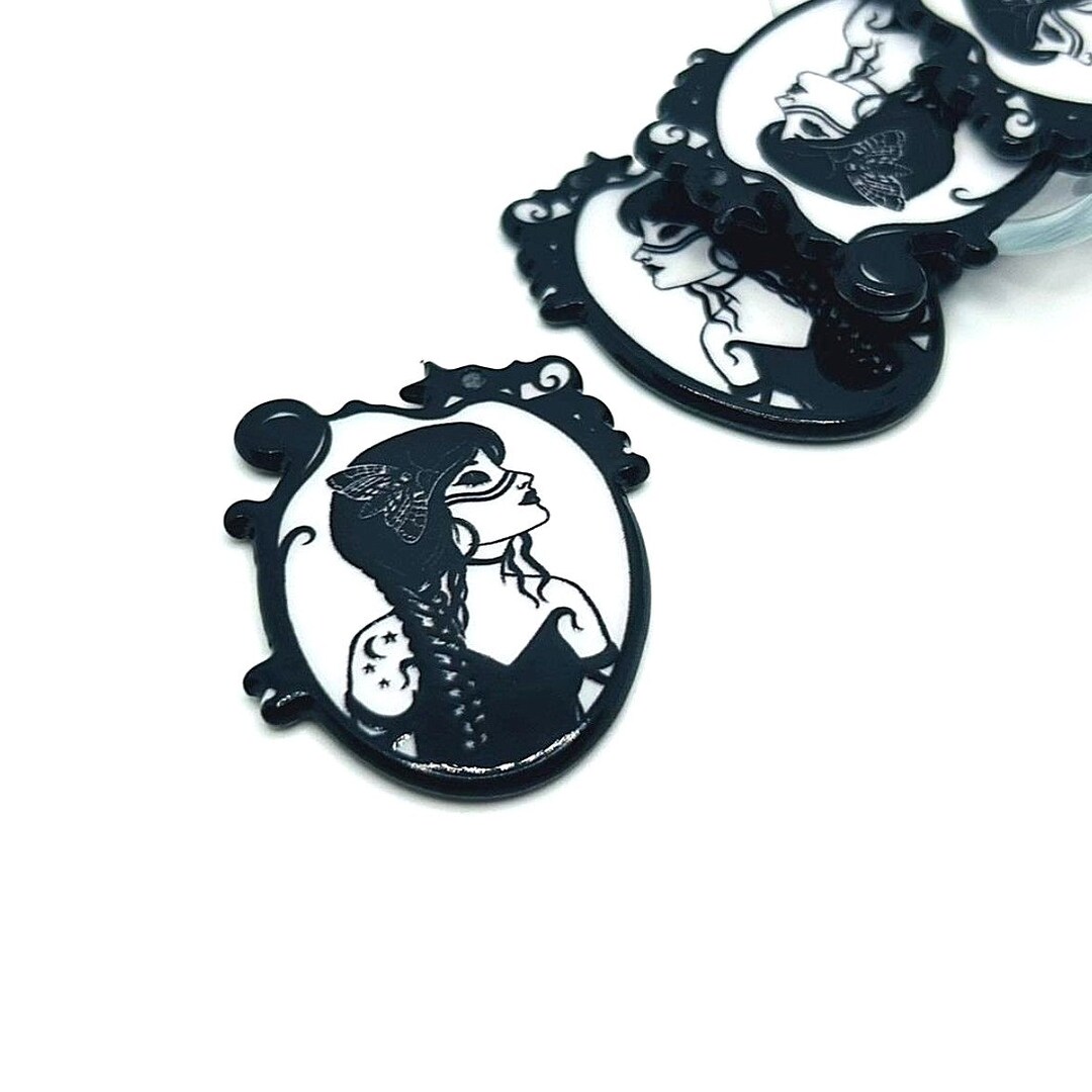1, 4 or 20 BULK Hecate and Moth, Witchy Pendant, Double Sided | Ships ...