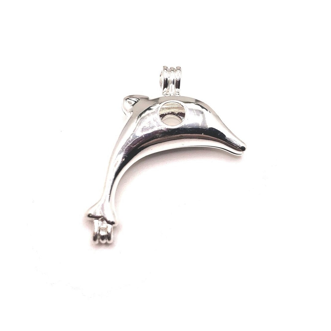 4 or 20 BULK Bright Silver Dolphin Lockets, Aromatherapy, Essential Oil ...