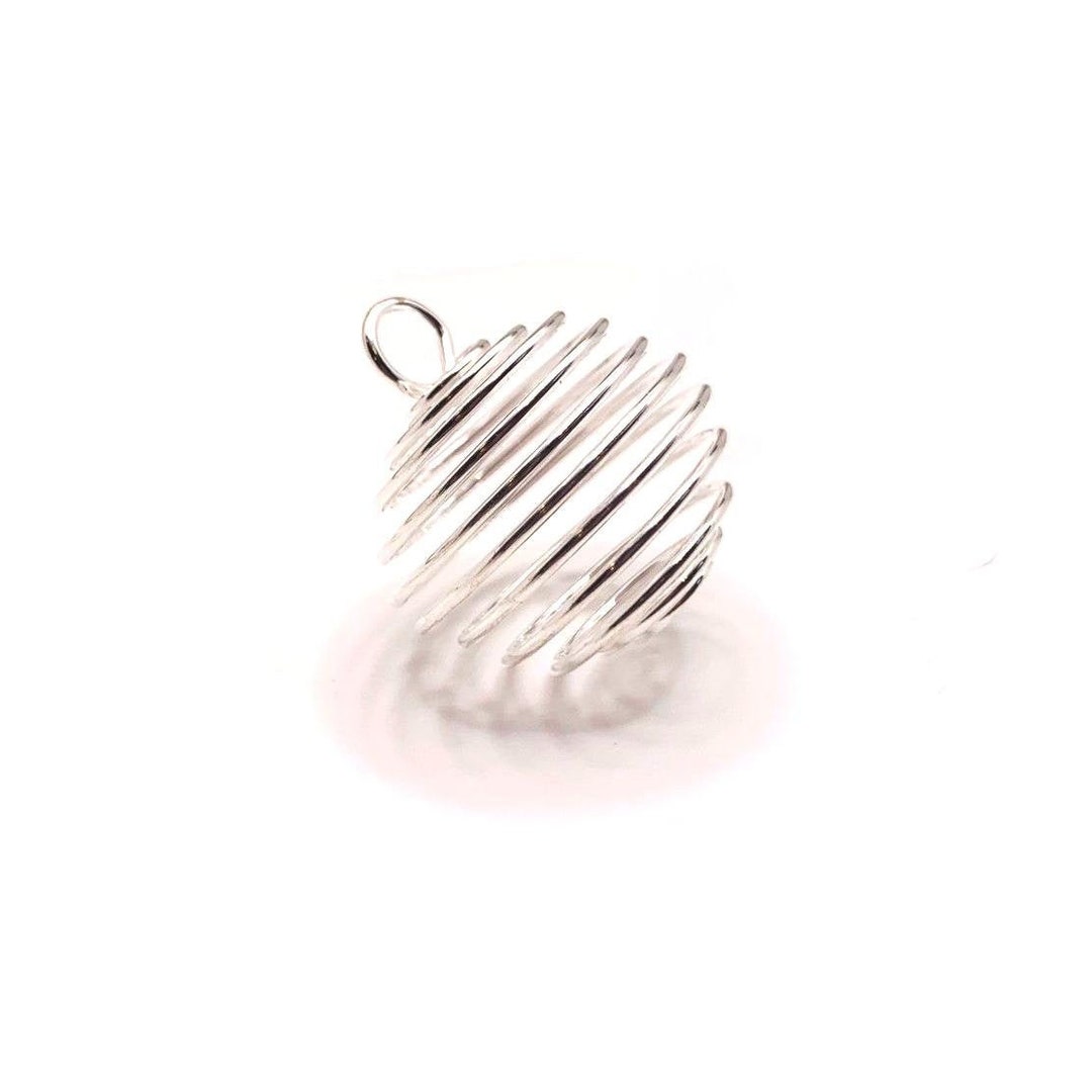 4 or 20 BULK Silver Spiral Bead Cages Captive Bead Cage - Etsy