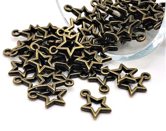 100pcs Small Star Charms Double Sided Charms Bulk Tiny Size - Etsy