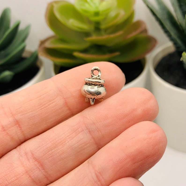 4, 20 or 50 BULK Silver Cauldron Charms, Wizard Charm, Witch, Halloween ...