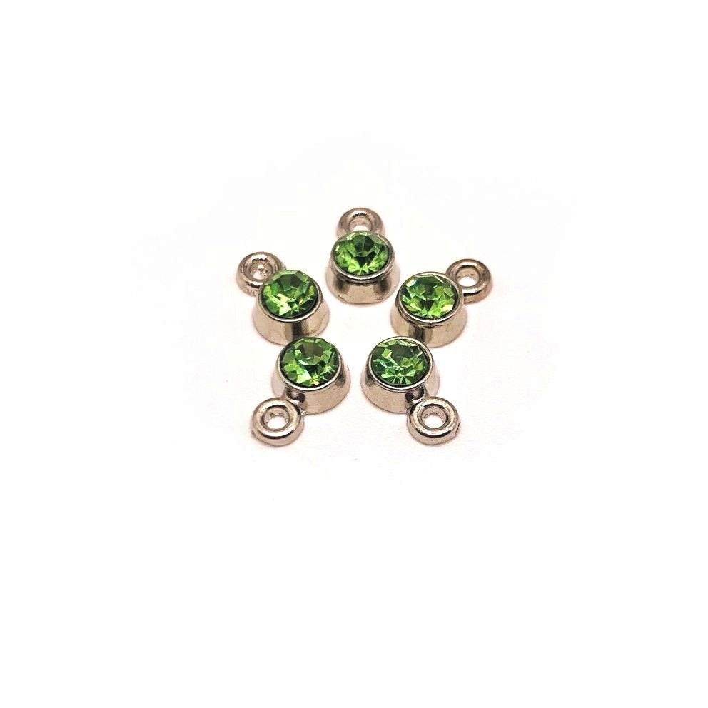 4 20 or 50 BULK Small Rhinestone Charms Light Green - Etsy