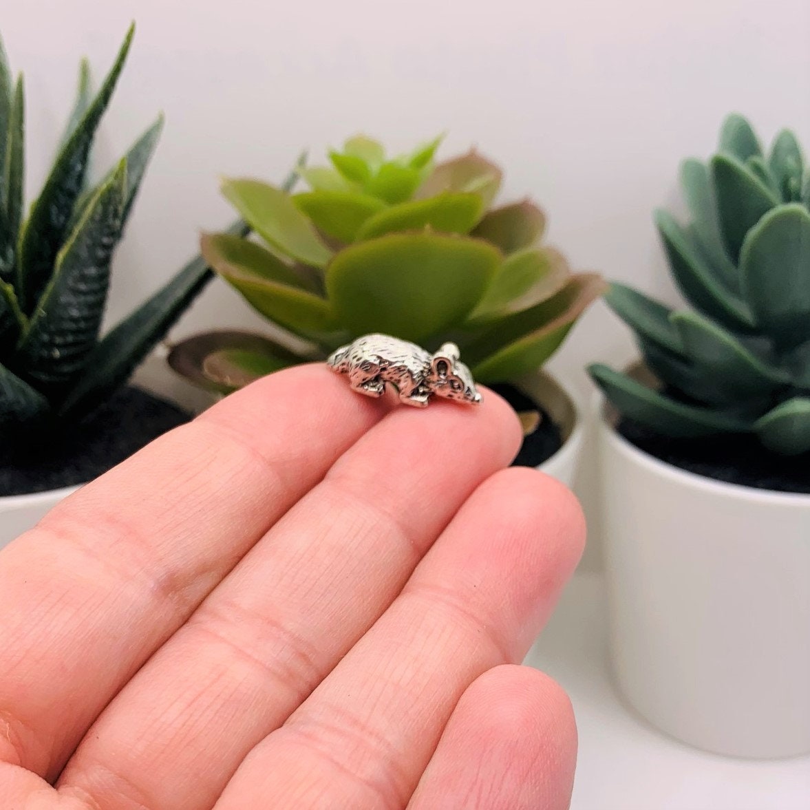 4 20 or 50 BULK Silver Mouse Charms 3D Mouse Cute Mouse | Etsy