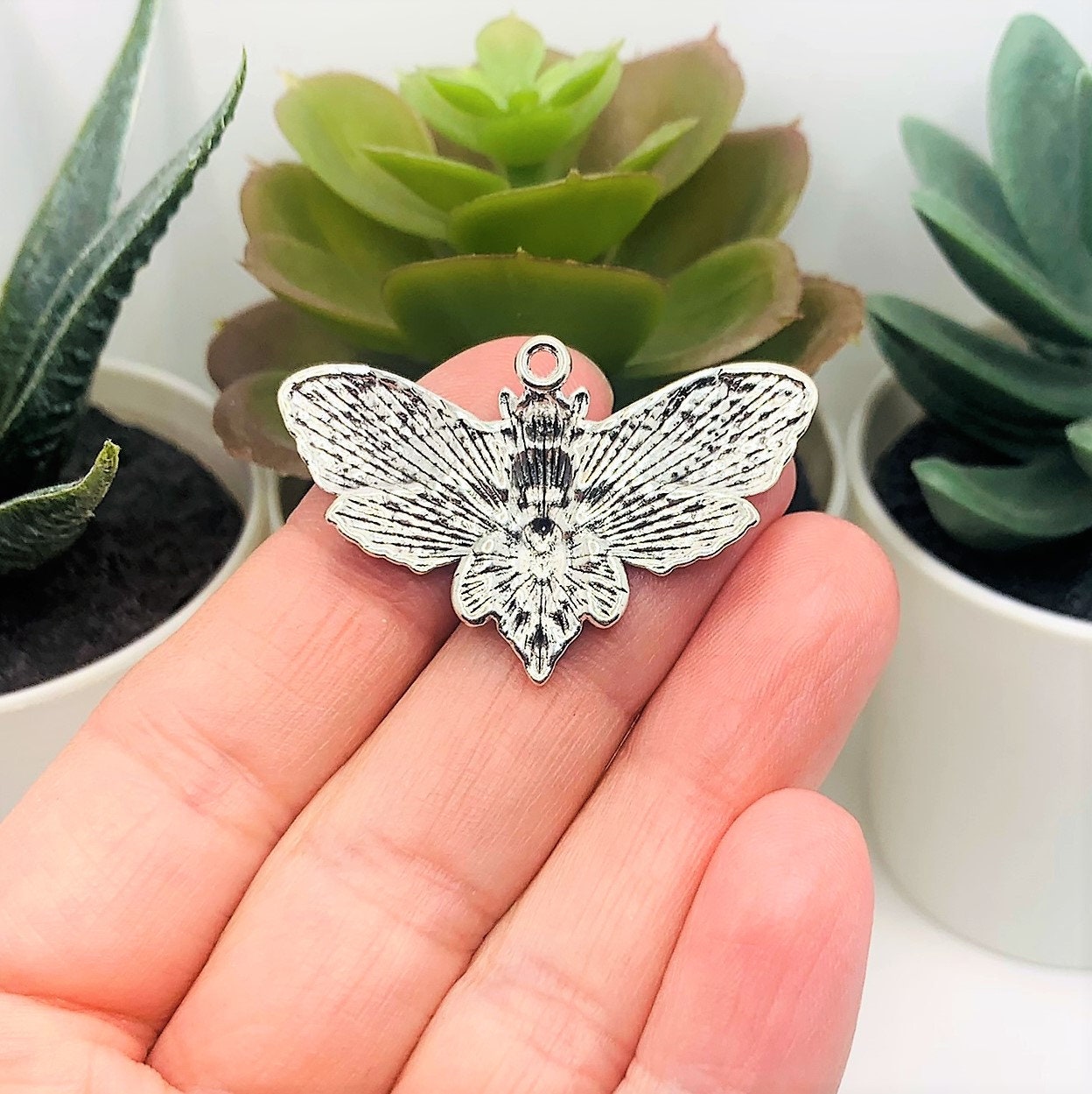 1 4 or 20 BULK Silver Moth Charms Decorative Moth Deaths - Etsy