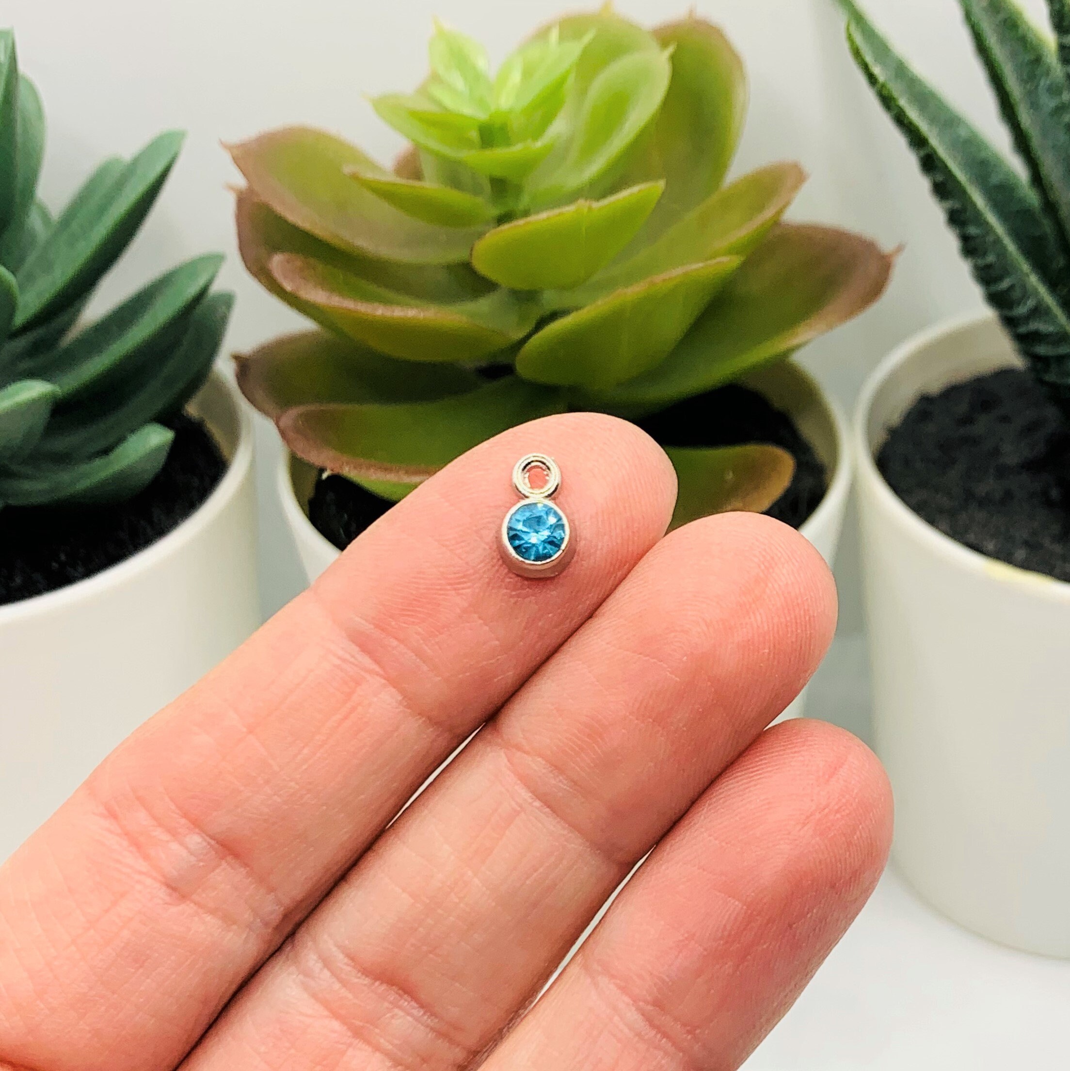 4 20 or 50 BULK Small Rhinestone Charms Light Blue - Etsy