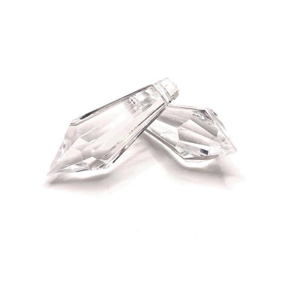 1 4 20 or 50 BULK Large Faceted Teardrop Pendants Acrylic Crystal Charms Ships Immediately From USA CL1024 Etsy New Zealand