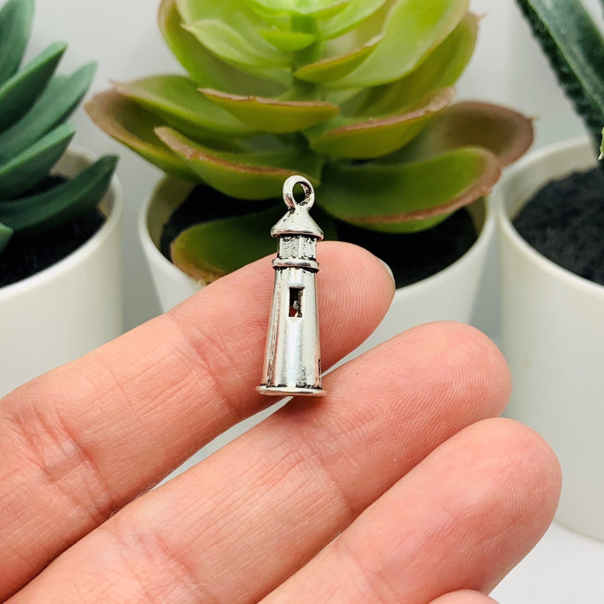 4 20 or 50 BULK Silver Lighthouse Charms 3D Beach Marine - Etsy