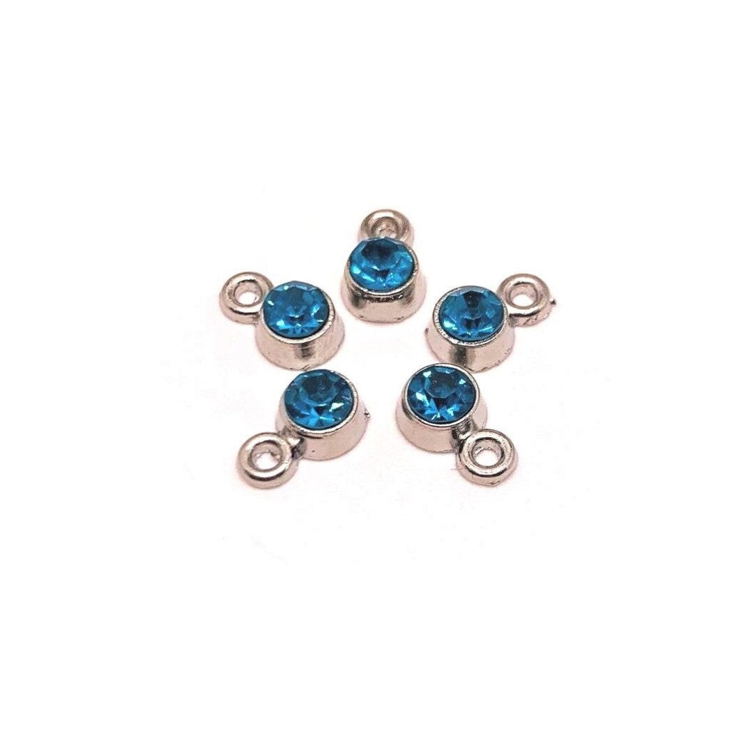 4 20 or 50 BULK Small Rhinestone Charms Light Blue - Etsy