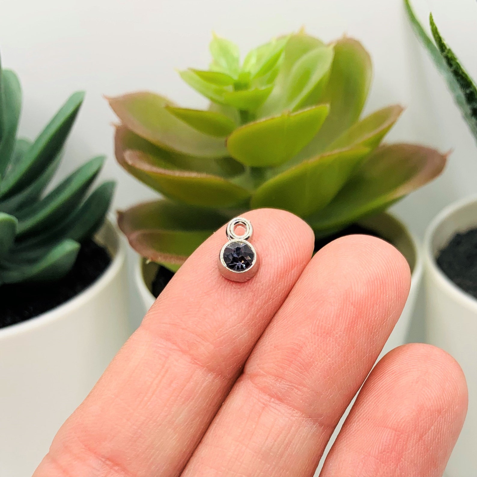 4 20 or 50 BULK Small Rhinestone Charms Dark Purple - Etsy