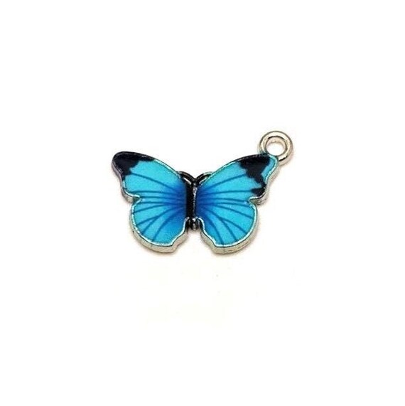 4 20 or 50 BULK Blue Butterfly Enamel Charm Light Blue Bug - Etsy