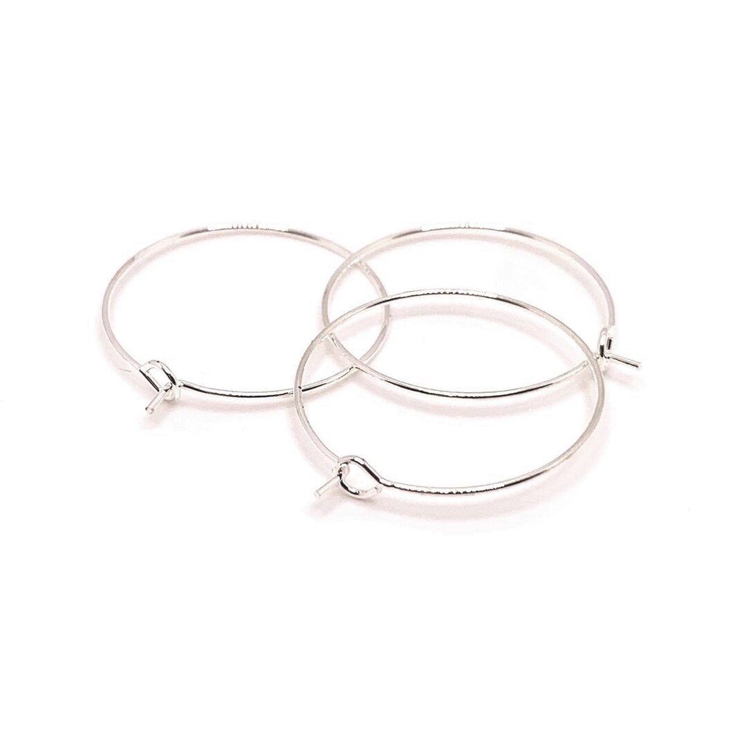 4, 20 or 50 BULK Silver Plated Wine Rings, 25mm, 20g Wire, Wine Ring ...