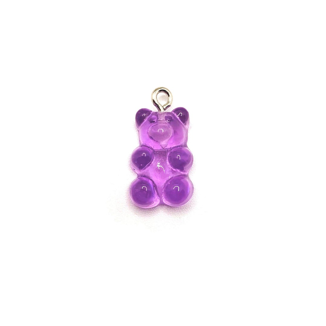 4, 20 or 50 BULK Purple Gummy Bear Resin Charms, Bubblegum Chunky ...