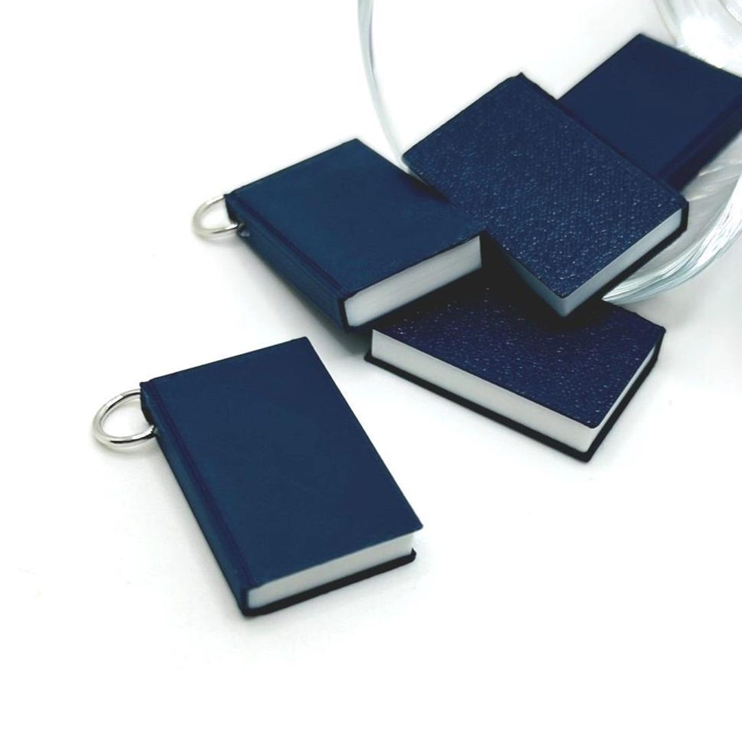 1, 4, or 20 BULK 3D Blue Book Charms, Librarian Charms, Bookworm ...