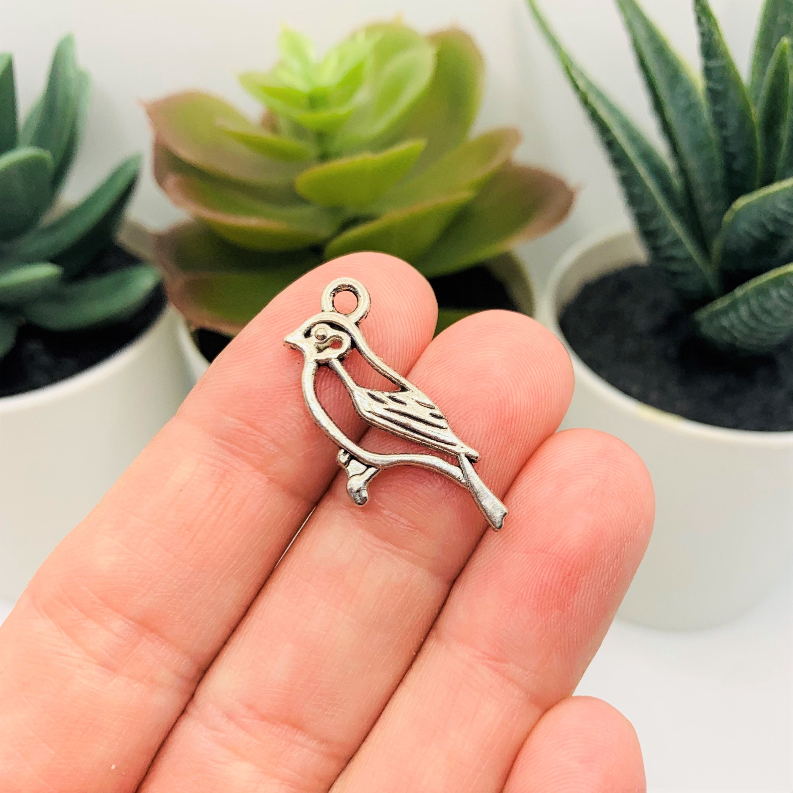 4 20 or 50 BULK Silver Bird Charms Robin Sparrow Charm | Etsy