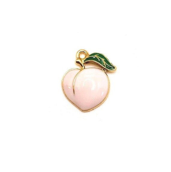 4 20 or 50 BULK Enamel Peach Charm Georgia Peach Pink Peach - Etsy