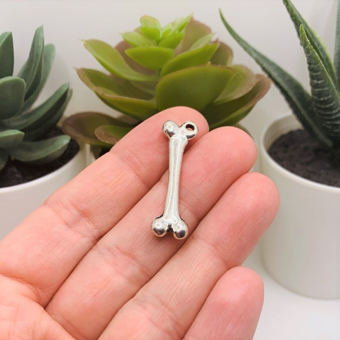 4 20 or 50 BULK Silver Femur Bone Charm Silver Skeleton | Etsy