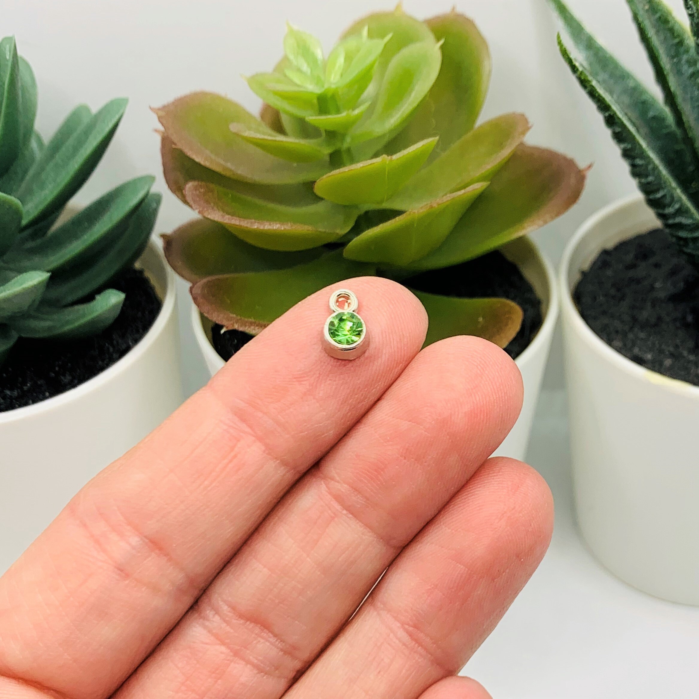 4 20 or 50 BULK Small Rhinestone Charms Light Green - Etsy