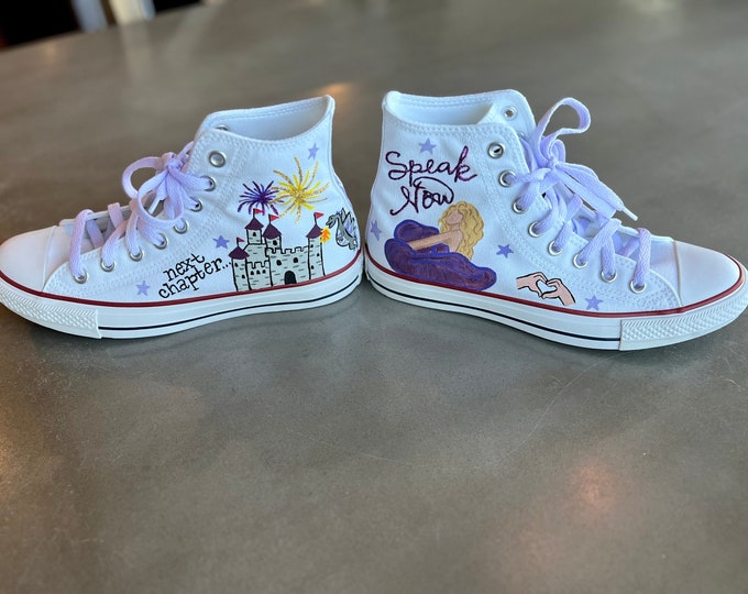 Custom Hand Painted Taylor Swift Converse Speak Now - Etsy