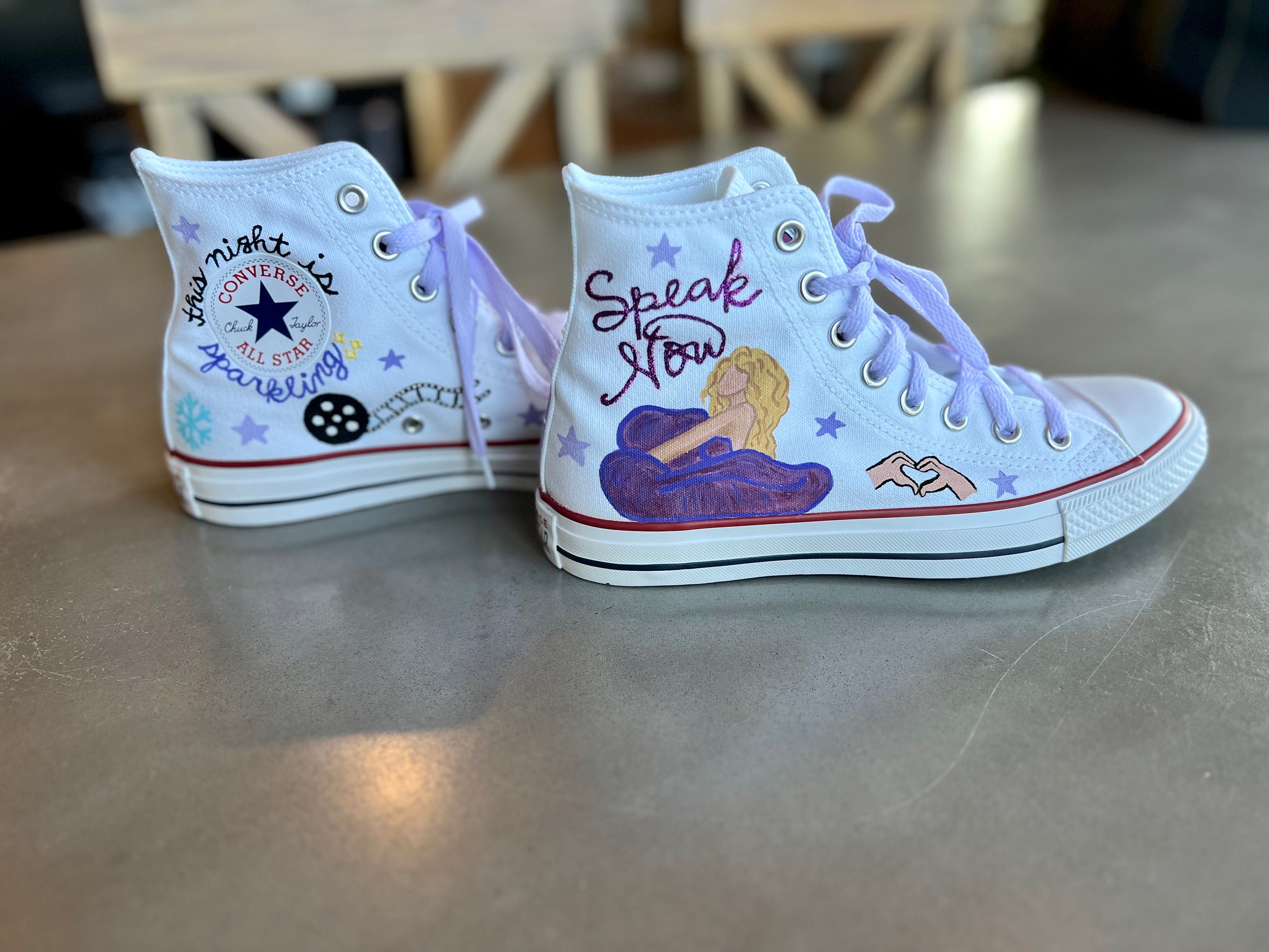 Custom Hand Painted Taylor Swift Converse Speak Now - Etsy