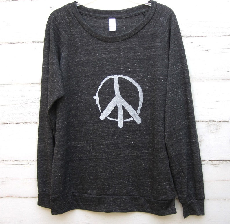 PEACE Shirt, Peace Sweatshirt, Peace Sign Sweatshirt, Women's Slouchy ...