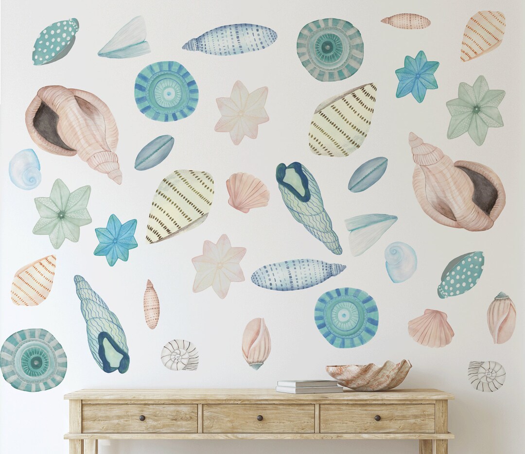 Seashell Fabric Wall Decals / Shell Wall Decal / Coastal / Ocean Wall ...