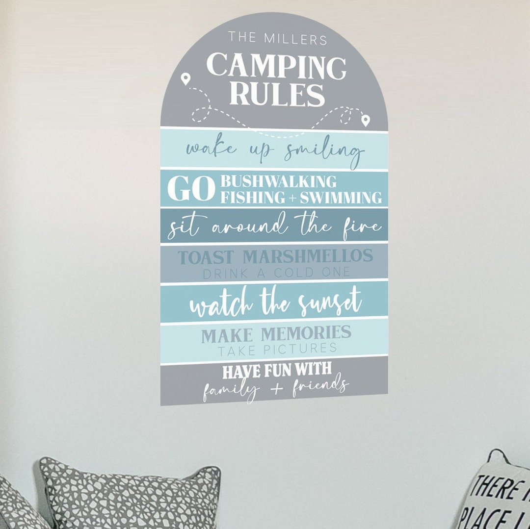 Personalized Caravan Rules Arch Wall Decal: RV Camping Decor - Etsy