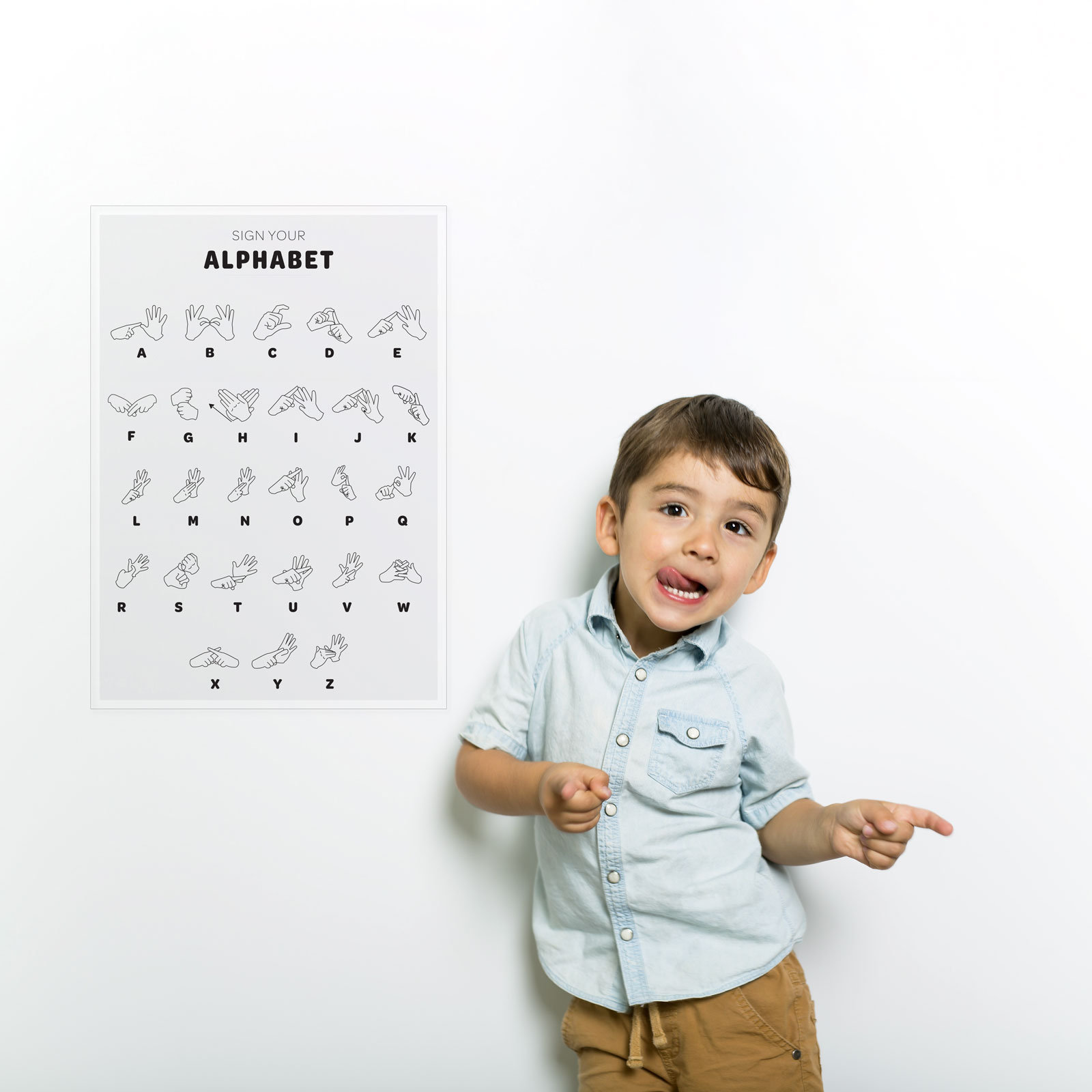 Auslan Alphabet Decal Poster: Australian Sign Language ABC Letters ...