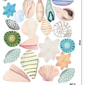 Sea Shells | Reusable FABRIC Wall Decals Eco Friendly | Peel & Stick ...