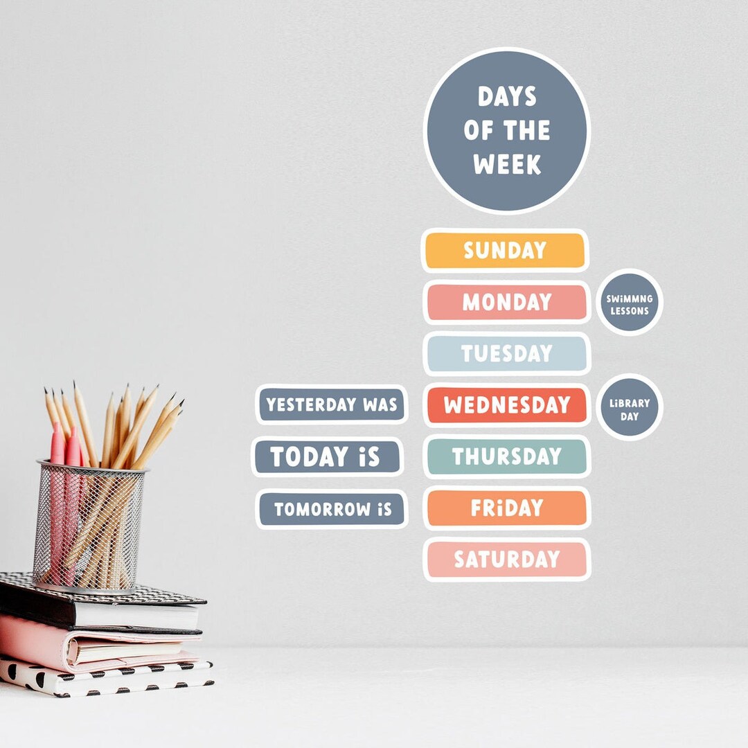 Days of the Week Decal for Kids - Etsy