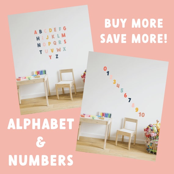 Alphabet Number Wall Decals Reusable FABRIC Wall Decals - Etsy UK