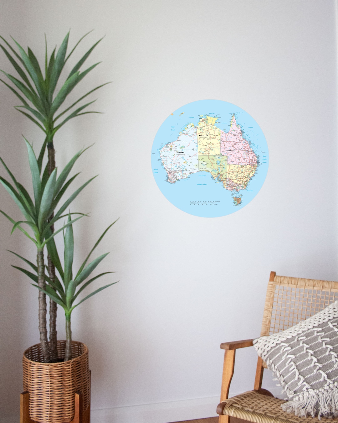 Australia Road Trip Map Fabric Wall Decal: Peel & Stick Vanlife Decor ...