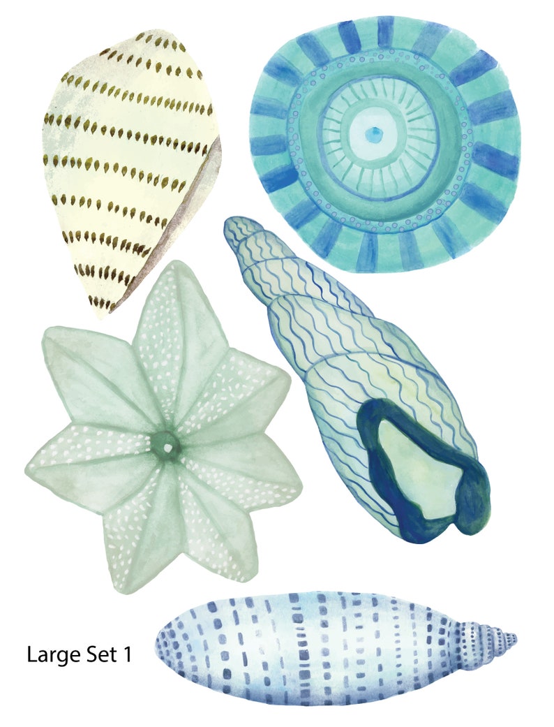 Seashell Fabric Wall Decals / Shell Wall Decal / Coastal / Ocean Wall ...
